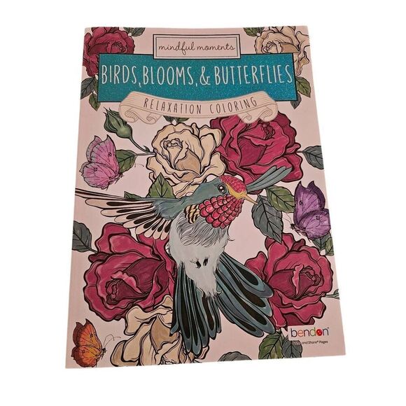 Mindful Moments | Accents | Birds Bloomsand Butterflies Coloring Book ...